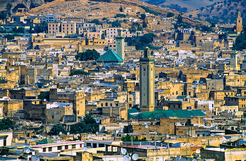 View of the Medina (Fes el-Bali) Old Fes from the Borj Sud, Fez (Fes ...